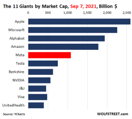 Meta Plunged from 5th Most Valuable Stock to 11th, behind Visa. In 10 ...